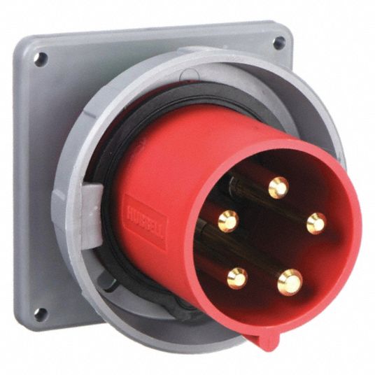 60 A, 277/480V AC, Watertight Pin and Sleeve Inlet - 1VCT5|HBL560B7W ...