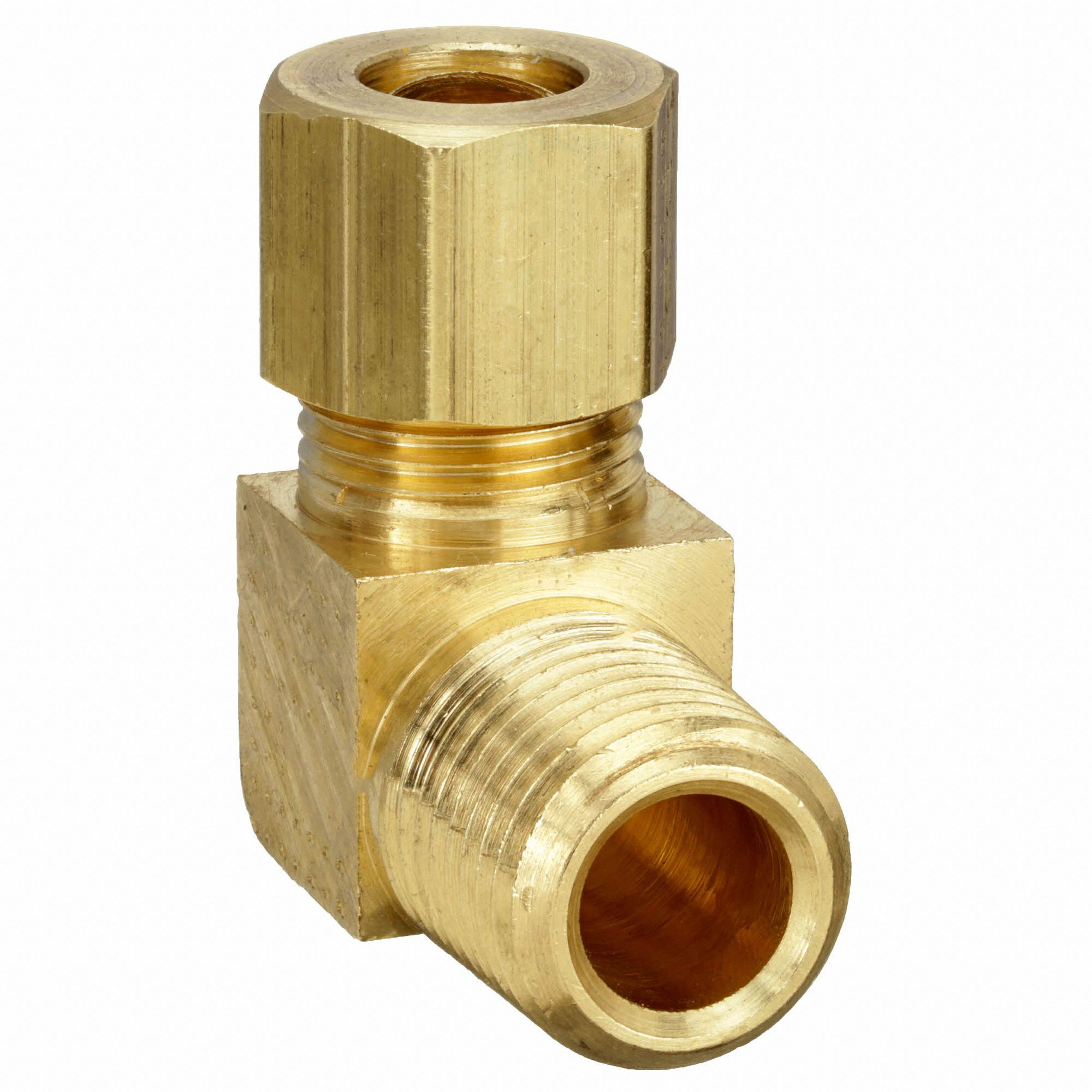 PARKER Extended Male Elbow, 90 Degrees: Brass, Compression x MNPT, 1/8 ...