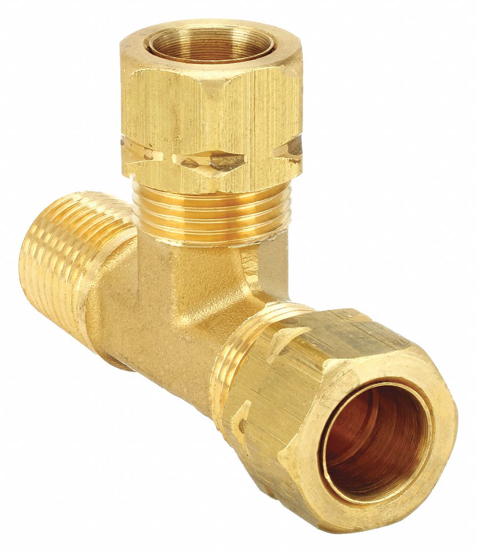 PARKER, 3/16 in OD x 1/8 in Pipe x 3/16 in OD Fitting Size, Brass ...