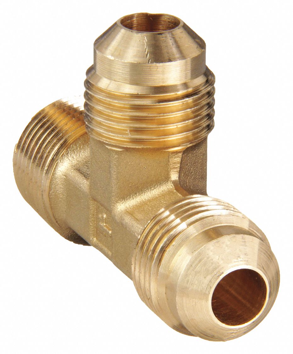 1/4 in OD x 1/4 in Pipe x 1/4 in OD Fitting Size, Flared/Threaded, Flared Fitting Tee - 1VEB6 ...