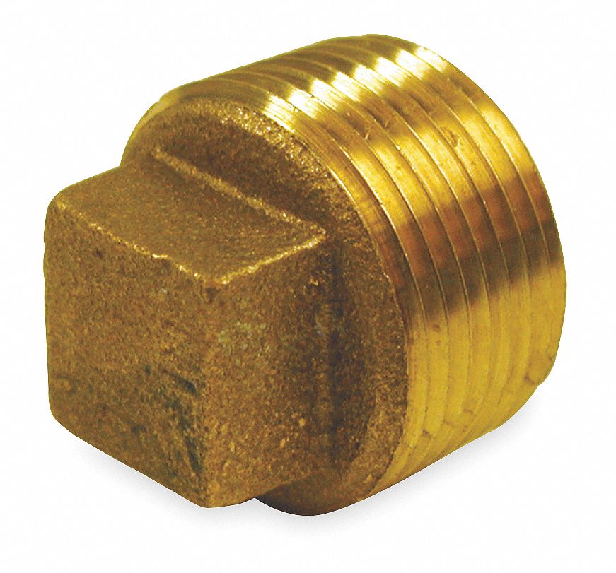 GRAINGER APPROVED Red Brass Cored Plug, MNPT, 1" Pipe Size, 1 EA ...