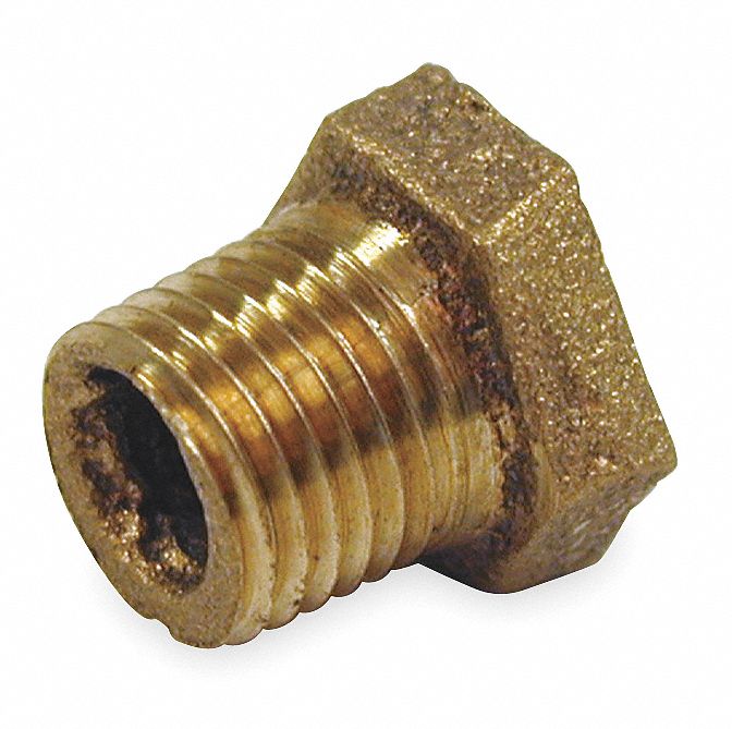 Red Brass, 1/4 in x 1/8 in Fitting Pipe Size, Hex Bushing - 1VFV3|1VFV3 ...