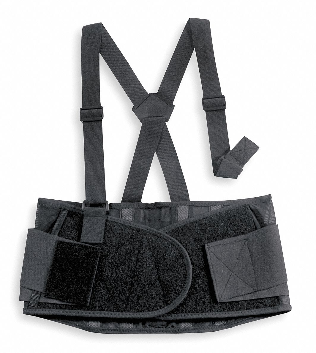 Elastic Back Support, 9" Width, XL, Black - Grainger