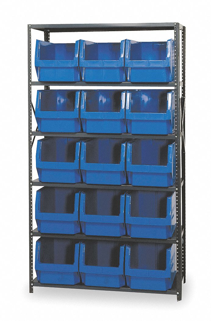 QUANTUM STORAGE SYSTEMS, 42 in x 18 in x 75 in, 1 Sided, Bin Shelving ...