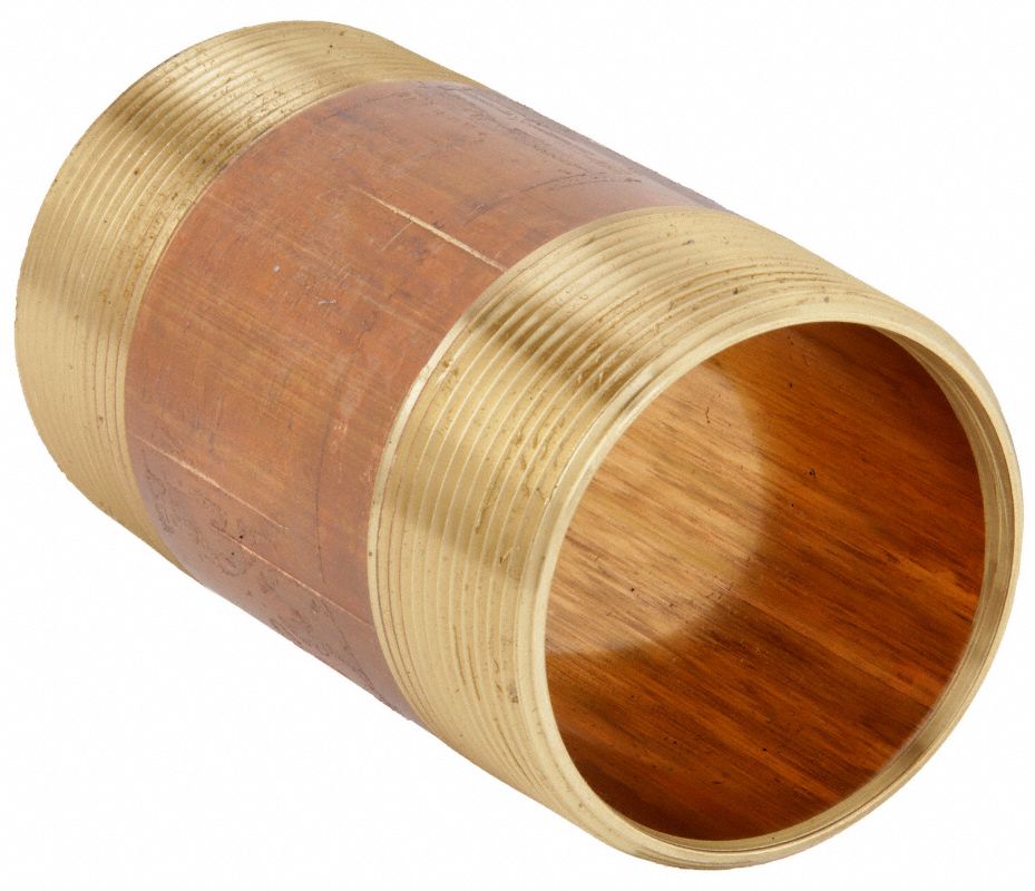 APPROVED VENDOR Niple para Tubería 1-1/4" Latón Rojo, 5" Longitud ...