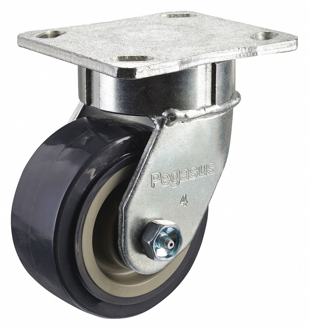 GRAINGER APPROVED P25S-UP040R-14 Plate Caster,Swivel,Polyurethane,5 5/8 ...