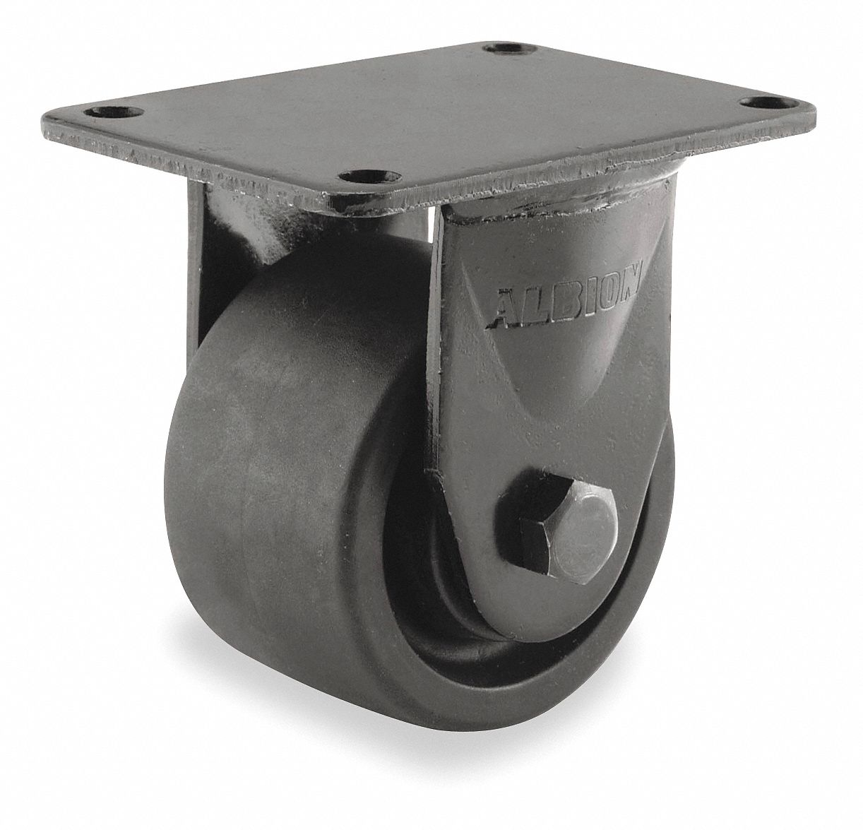 Plate Caster, Rigid, Glass Filled Nylon, 700 lb, 3 in Wheel Dia. - Grainger