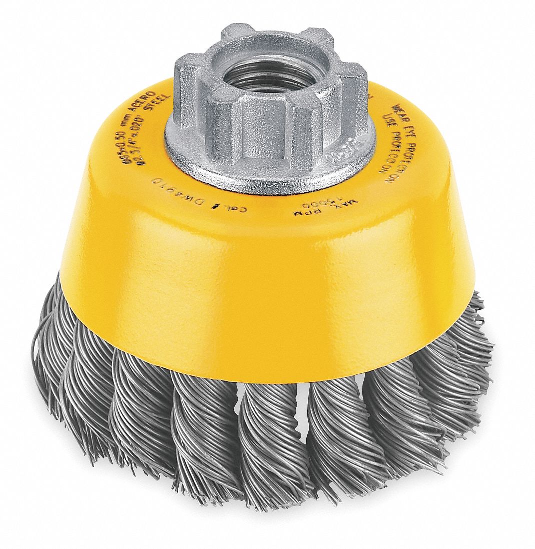 DEWALT, 3 in Dia, 0.02 in Fill Dia, Cup Brush - 592U79|DW4910 - Grainger