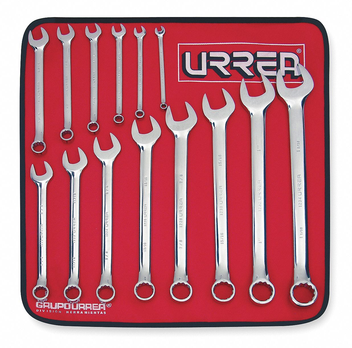 URREA Juego de Llaves Combinadas 14 herramientas Acero Cromo Vanadio 5" a 14-13/64" - Juegos de ...