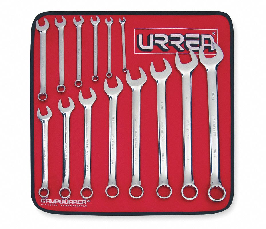 URREA Juego de Llaves Combinadas 14 herramientas Acero Cromo Vanadio 5" a 14-13/64" - Juegos de ...