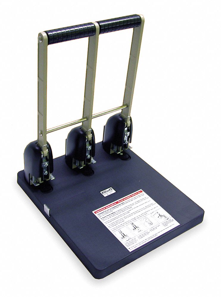 Heavy Duty Paper Punch,3 Hole,15Hx11W In - Grainger