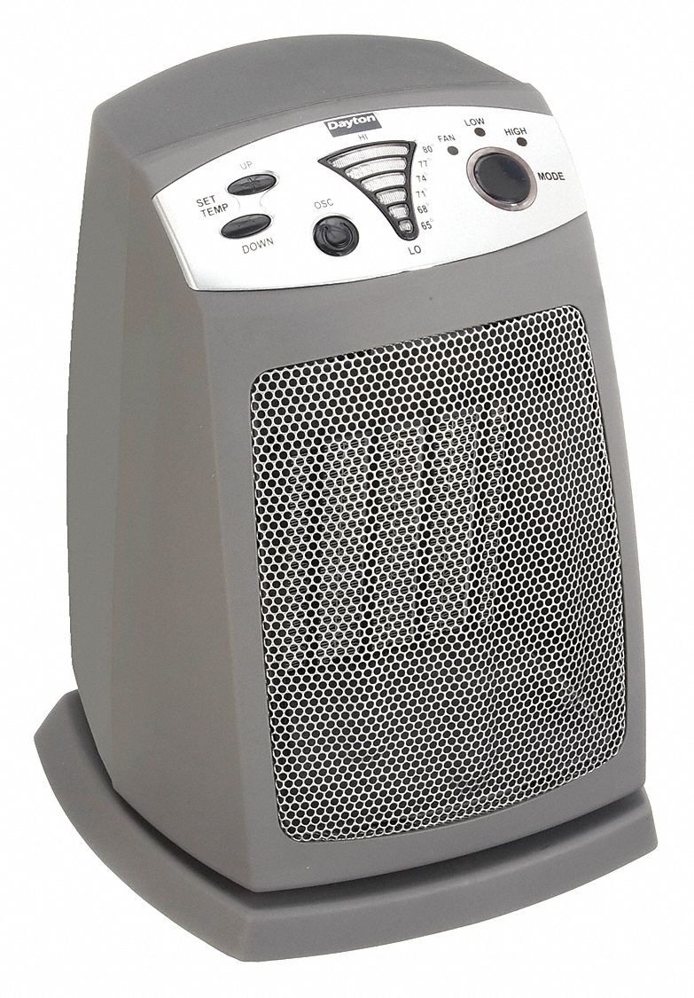 DAYTON, 900W/1500W, Mechanical Controls/Overheat Protection/Tip-Over ...