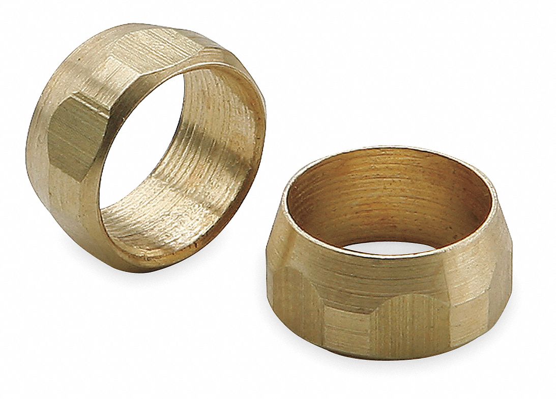 PARKER SLEEVE,BRASS,COMP,1/4IN,PK10 - Compression Fitting Ferrules and ...