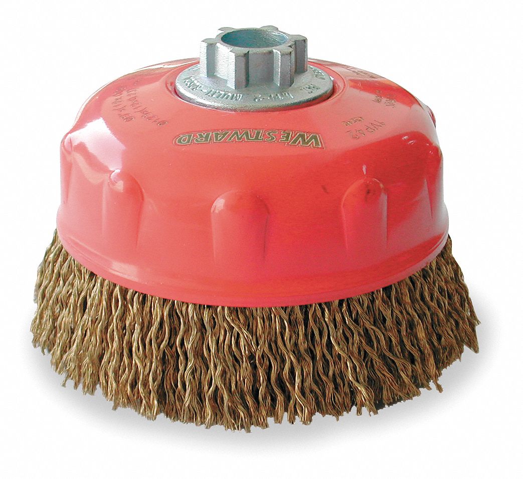 5 in Cup Brush, Threaded Arbor Mounting, 0.009 in Wire Dia. - Grainger