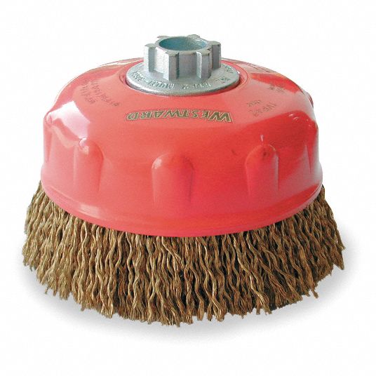 5 in Cup Brush, Threaded Arbor Mounting, 0.009 in Wire Dia. - Grainger