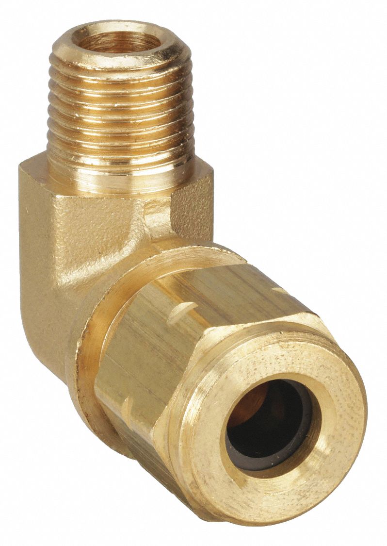 PARKER, 3/8 in OD x 1/4 in Pipe Fitting Size, Compression x MNPT ...