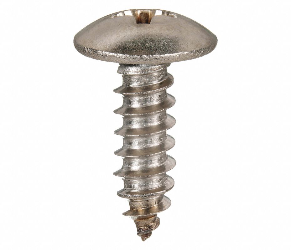 APPROVED VENDOR Tornillo para Lamina 1/2", Material 18-8 Acero inoxidable, Estilo de la Cabeza ...