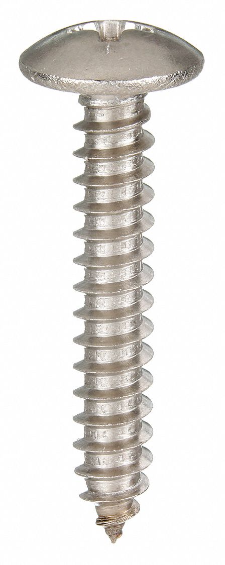 APPROVED VENDOR Tornillo para Lamina 1", Material 18-8 Acero inoxidable, Estilo de la Cabeza ...