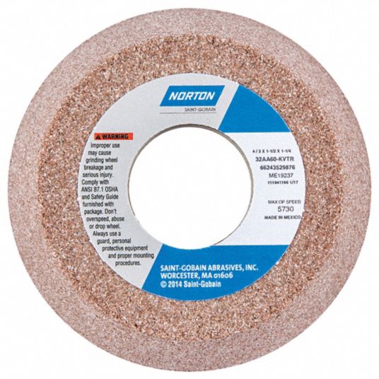 NORTON, 4 in Abrasive Wheel Dia, 1 1/2 in Thick, Flaring Cup Grinding ...