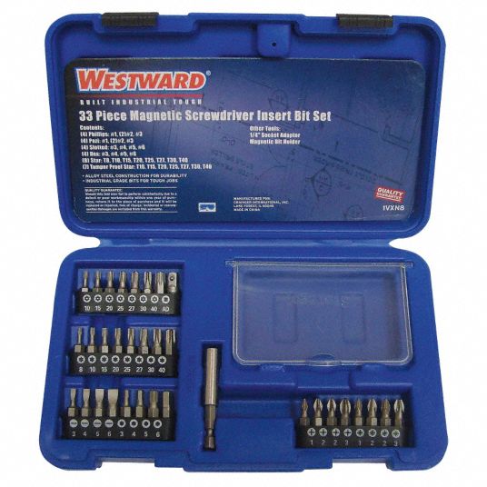 WESTWARD, Impact Rated, 33 No. of Pieces, Driver Bit Set - 1VXN8|1VXN8 ...