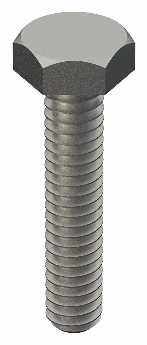 1/4"-20, Hex Head Cap Screw, 1 1/4 in Fastener Length B7, Steel, PK 10 ...