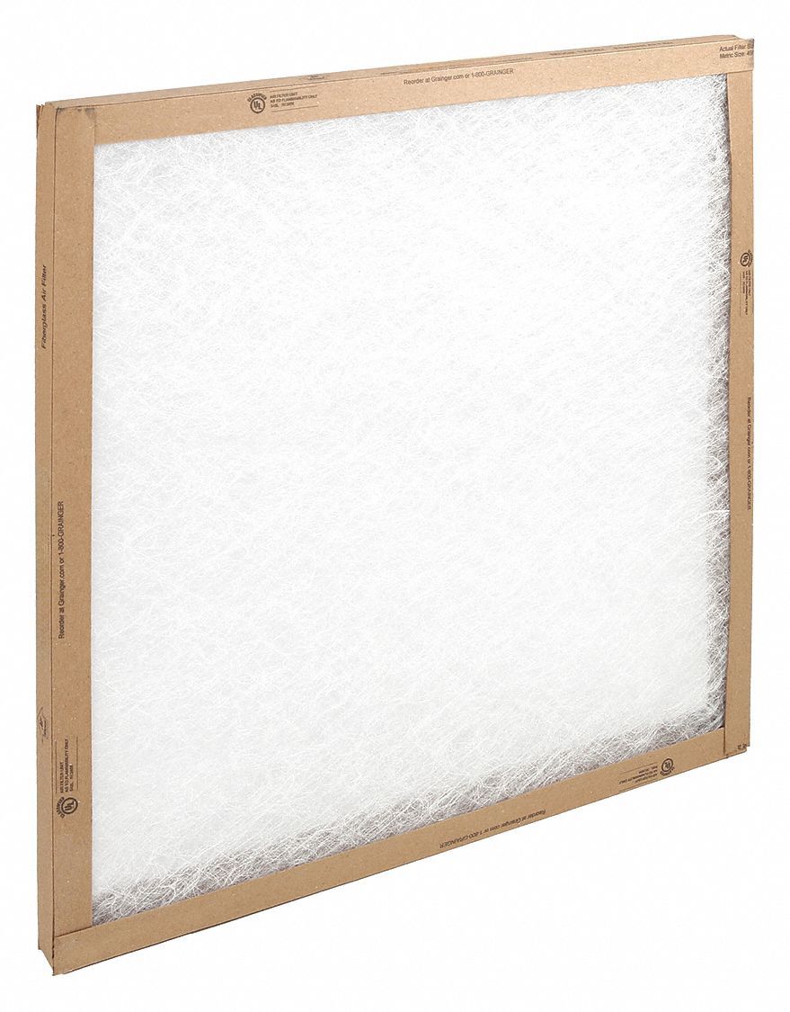 25x25x1 Nominal Filter Size, Fiberglass, Non-Pleated Air Filter - 1W507 ...