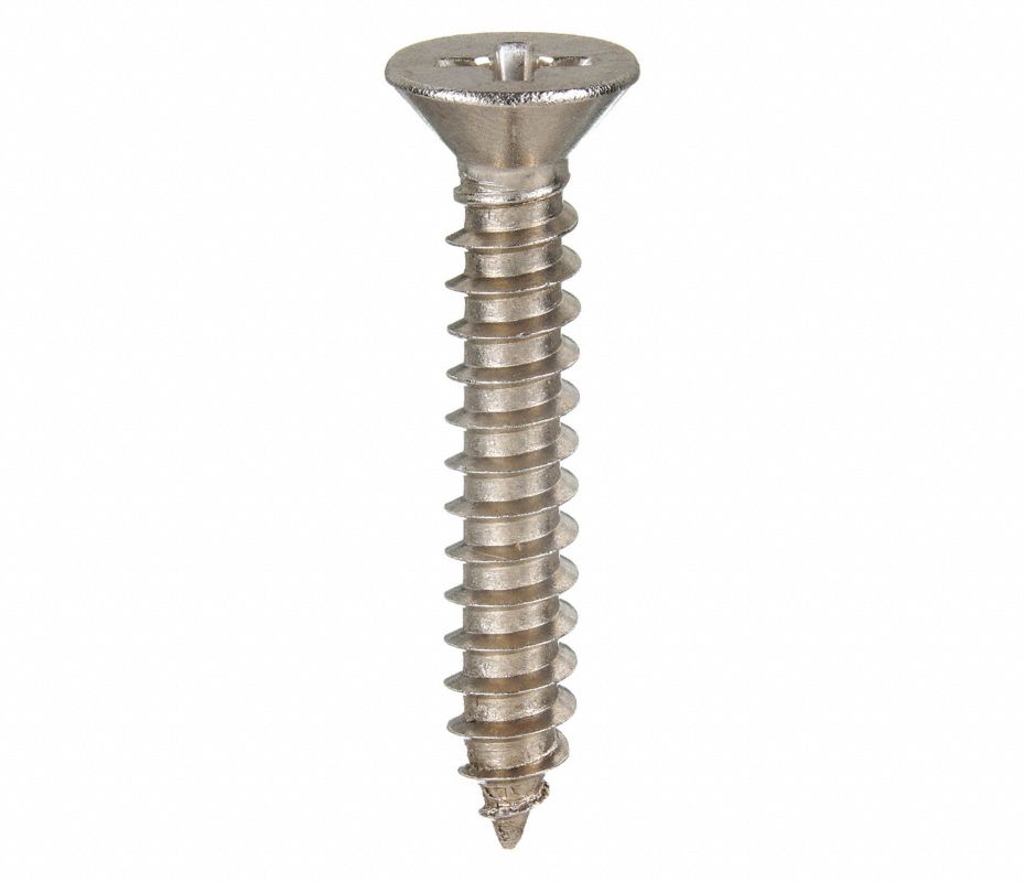 APPROVED VENDOR Tornillo para Lamina 1-1/2", Material 18-8 Acero inoxidable, Estilo de la Cabeza ...