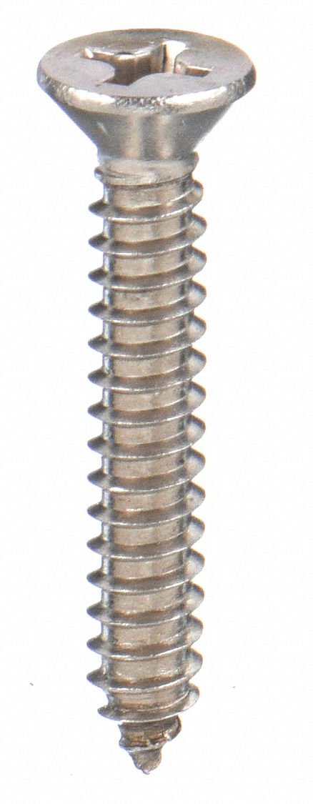 APPROVED VENDOR Tornillo para Lamina 1-1/2", Material 18-8 Acero inoxidable, Estilo de la Cabeza ...