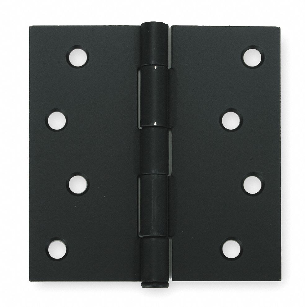 APPROVED VENDOR Bisagra Plana, 4" x 4", Acabado Negro, Montaje Mortaja ...