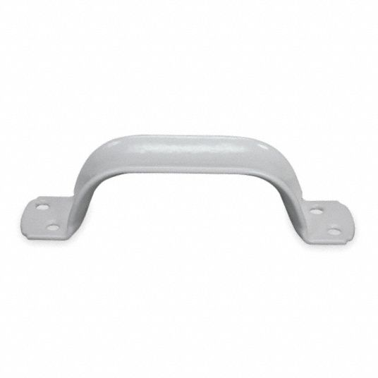 Steel Pull Handle with Painted Finish, White; Hardware Included - Grainger