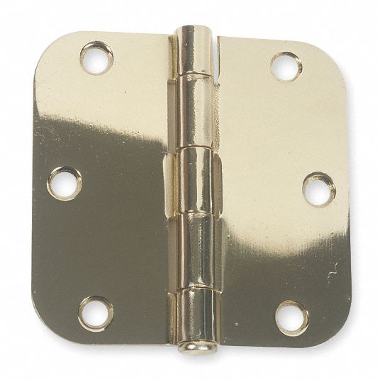 3 1/2 in x 3 1/2 in Butt Hinge with Bright Brass Finish, Full Mortise ...
