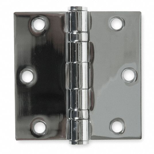 3 1/2 in x 3 1/2 in Butt Hinge with Chrome Finish, Full Mortise ...