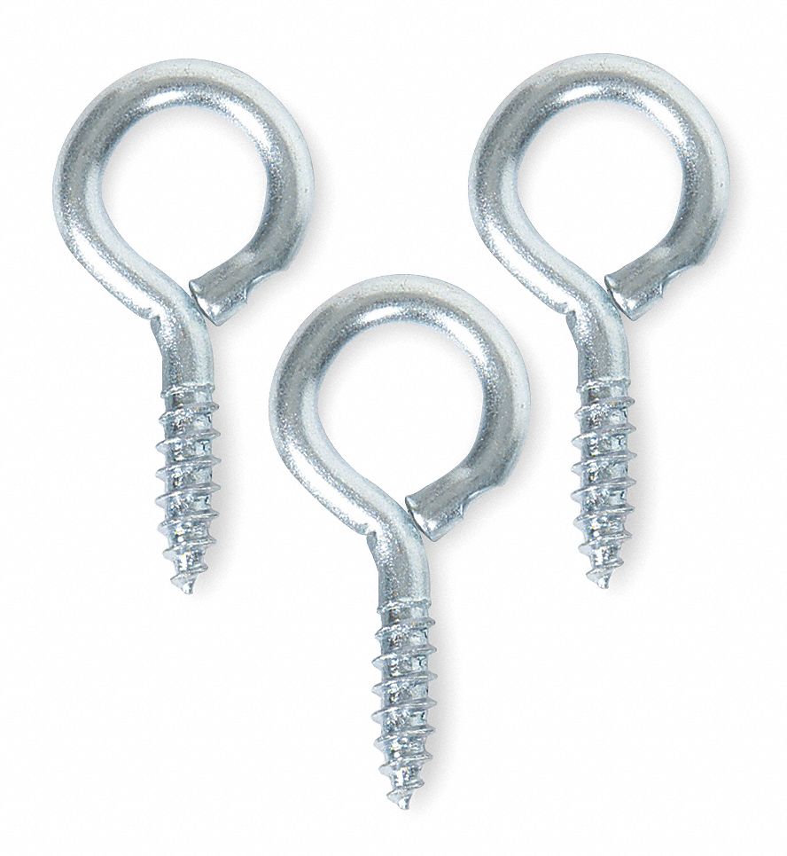GRAINGER APPROVED SCREW EYE,TYPE LARGE EYE,STEEL,PK 20 - Eyebolts ...