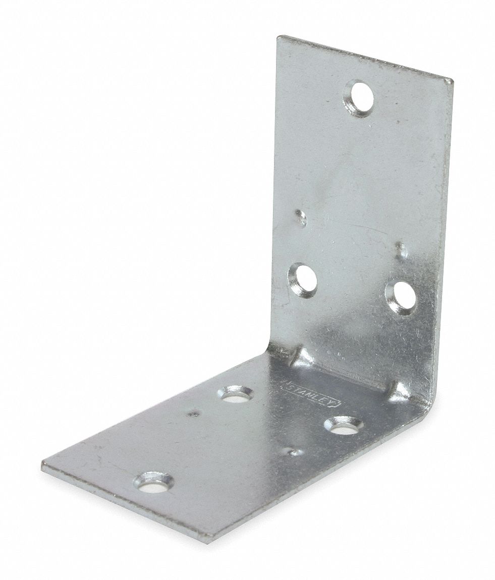 2-1/2" x 1-1/2" Steel Double Wide Corner Brace with Zinc Finish - Grainger