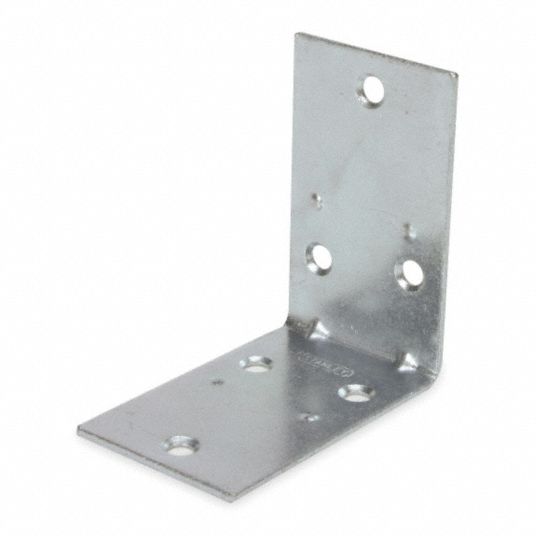 2-1/2" x 1-1/2" Steel Double Wide Corner Brace with Zinc Finish - Grainger