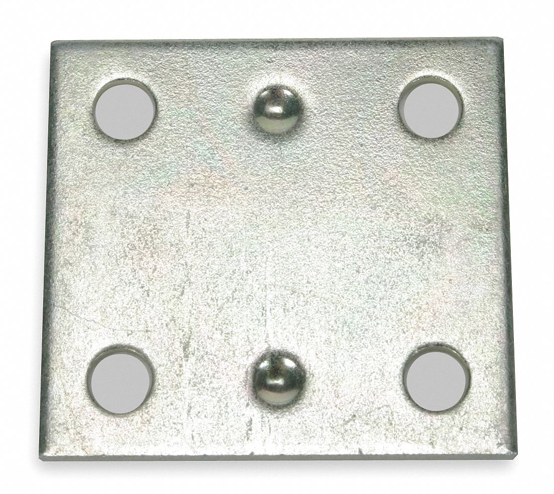 1-1/2" x 1-2/5" Steel Mending Plate with Zinc Finish - Grainger