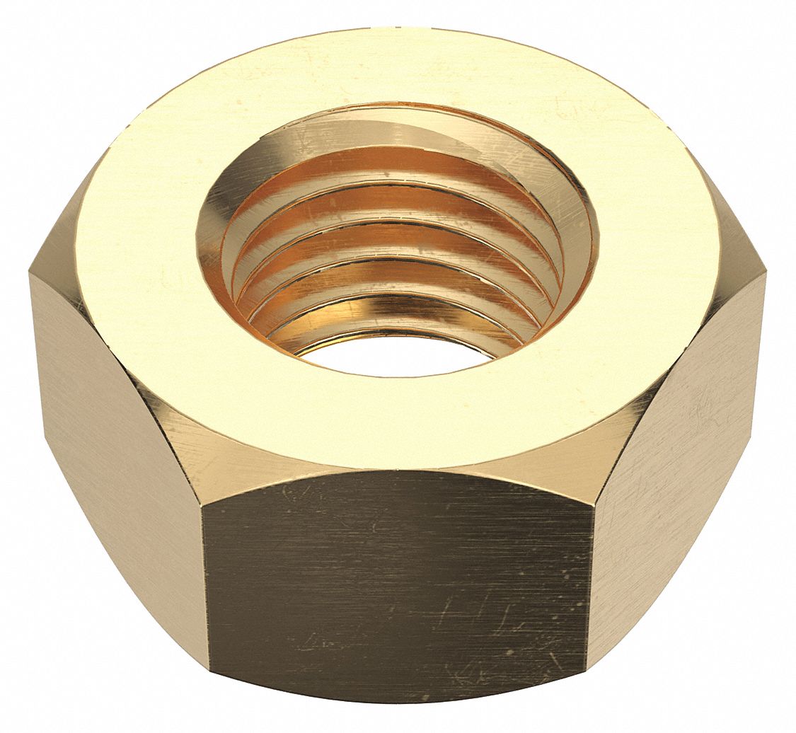 1/4"-28 Thread, 7/16 in Hex Wd, Hex Nut - 1WE16|1WE16 - Grainger