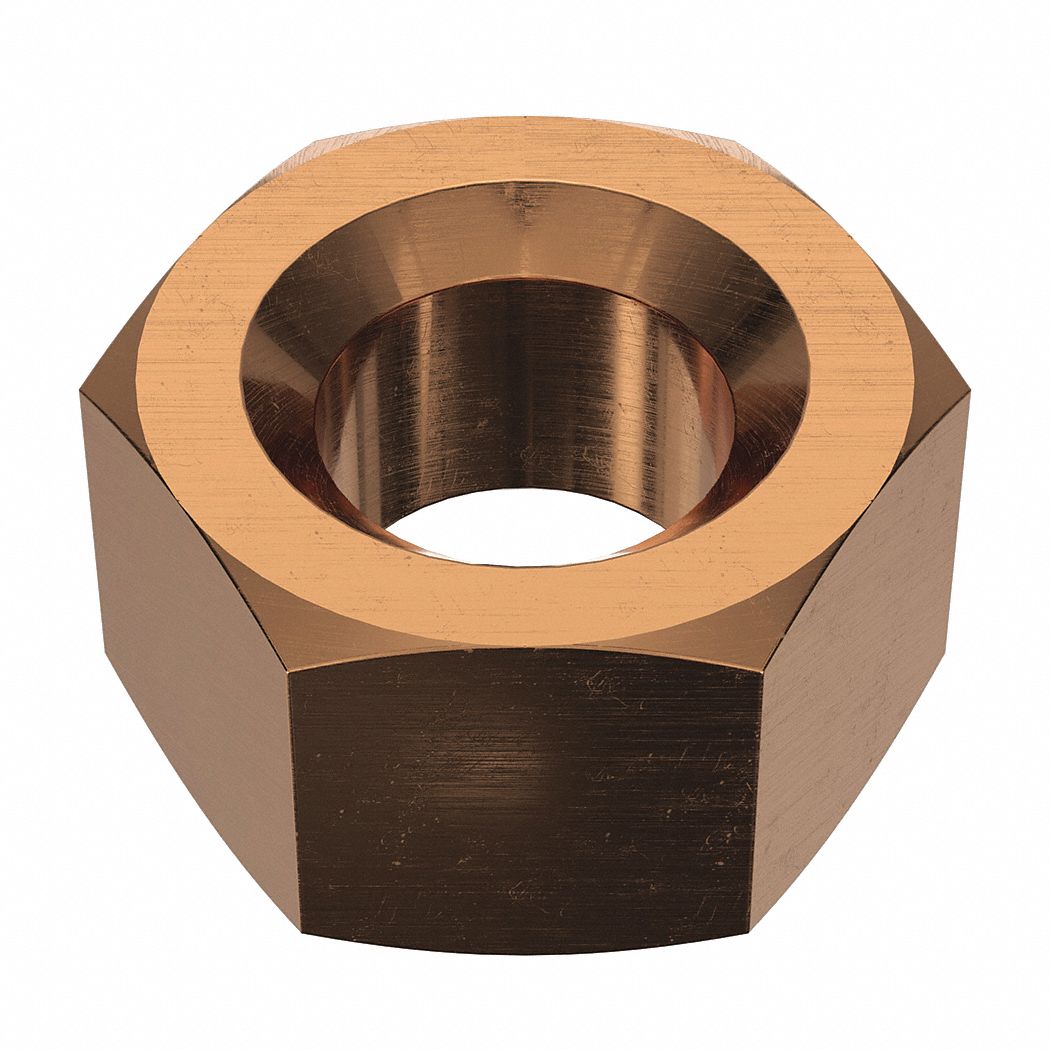 APPROVED VENDOR Tuerca Hexagonal 3/8"-16, Sin Acabado, Bronce al Silicio, Derecha, ASME B18.2.2 ...