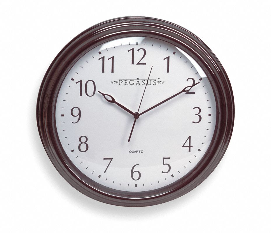 GRAINGER APPROVED Reloj de Cuarzo ,Redondo,Análogo,Diámetro Total 13 ...