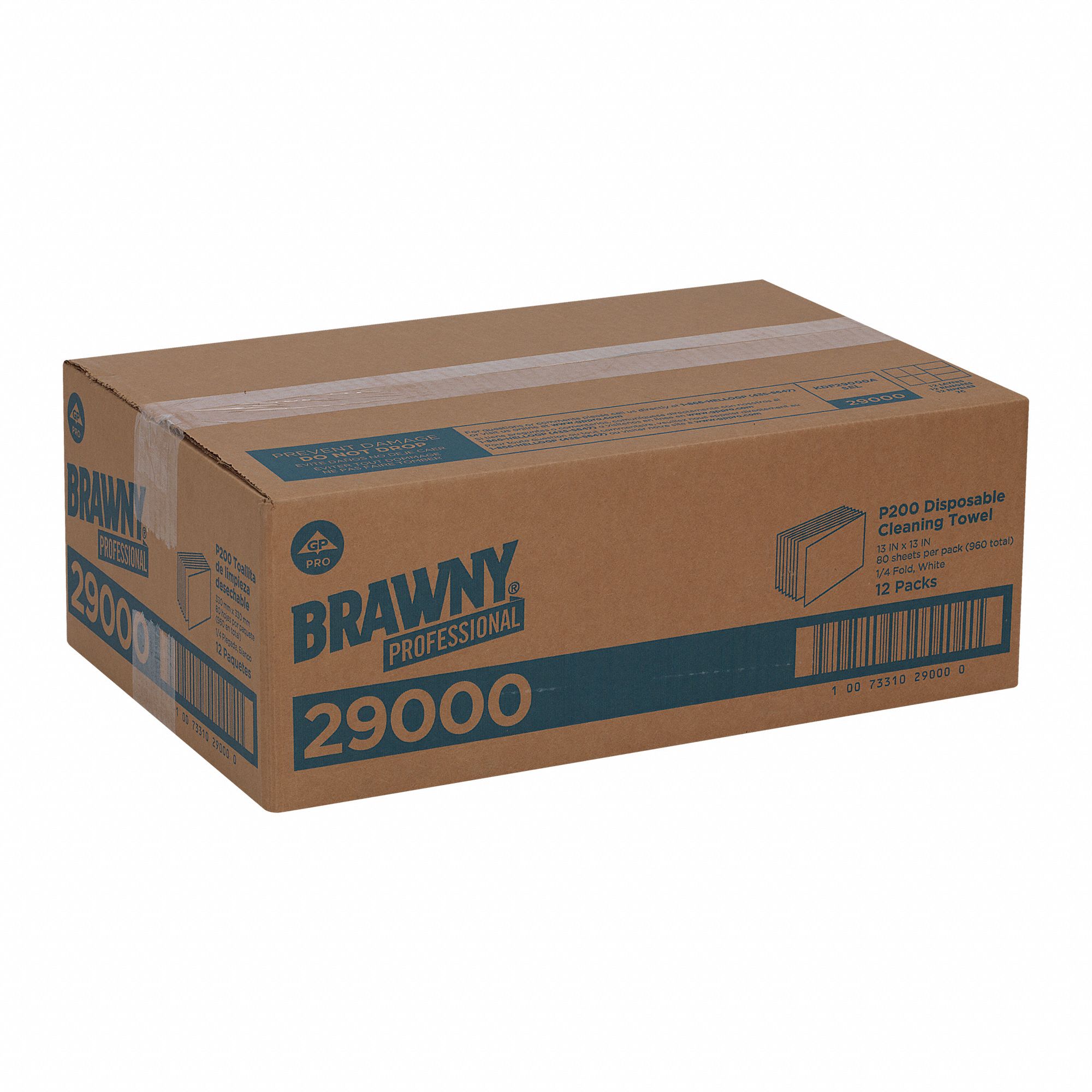 GEORGIA-PACIFIC Dry Wipe: 1/4 Fold, Heavy Absorbency, Good Wet Strength ...