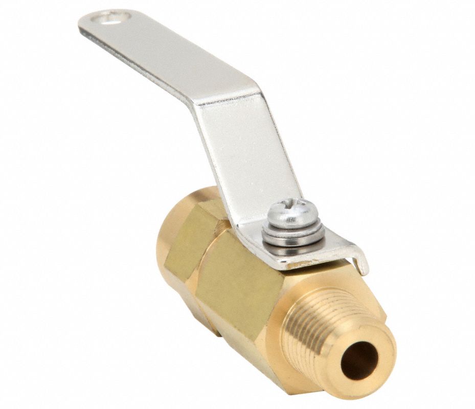 APPROVED VENDOR Válvula Esférica Latón (H)NPT x (M)NPT, Palanca, 1/4 ...