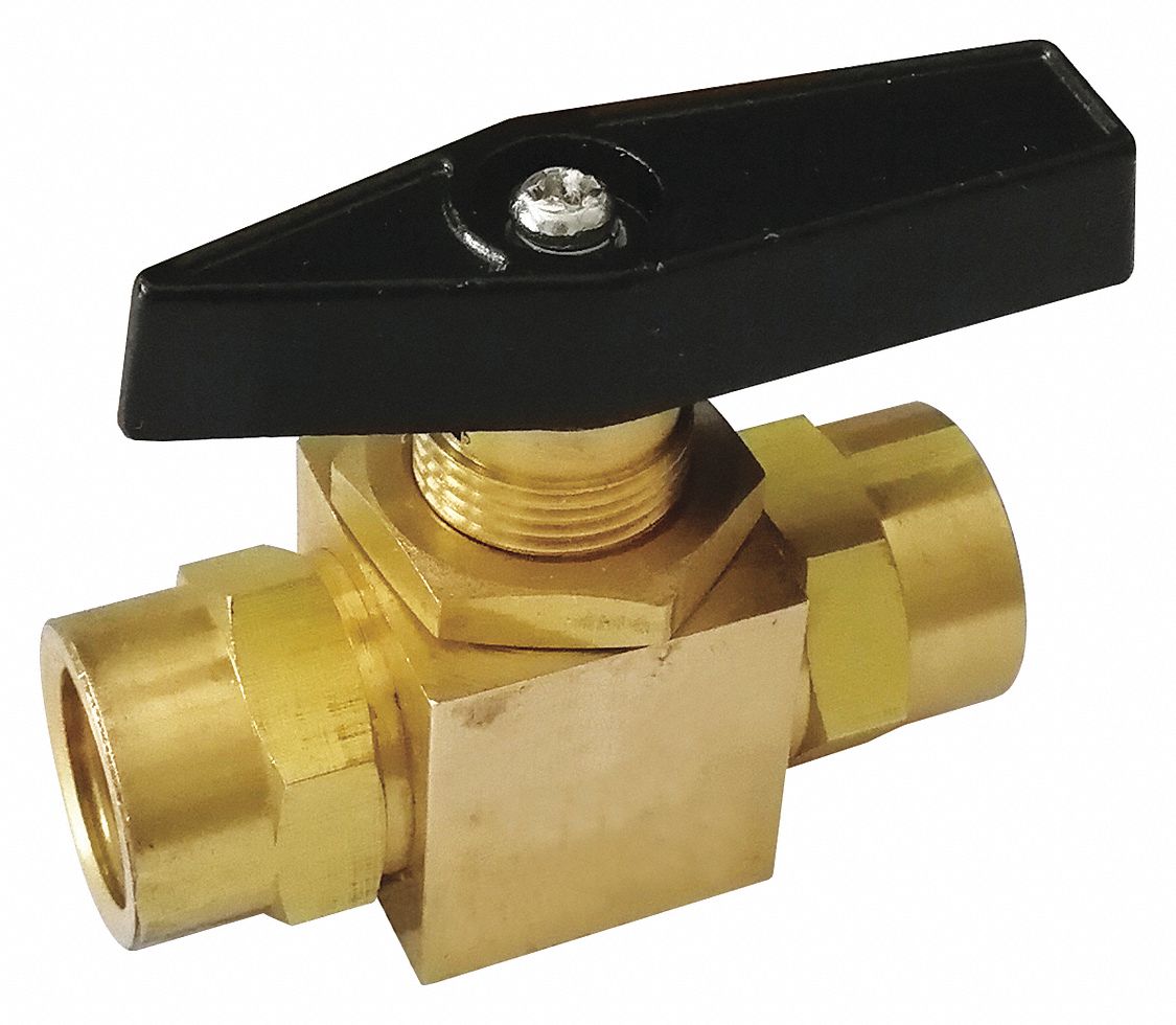 GRAINGER APPROVED Ball Valve, Brass, Inline, 2-Piece, Pipe Size 1/8 in ...