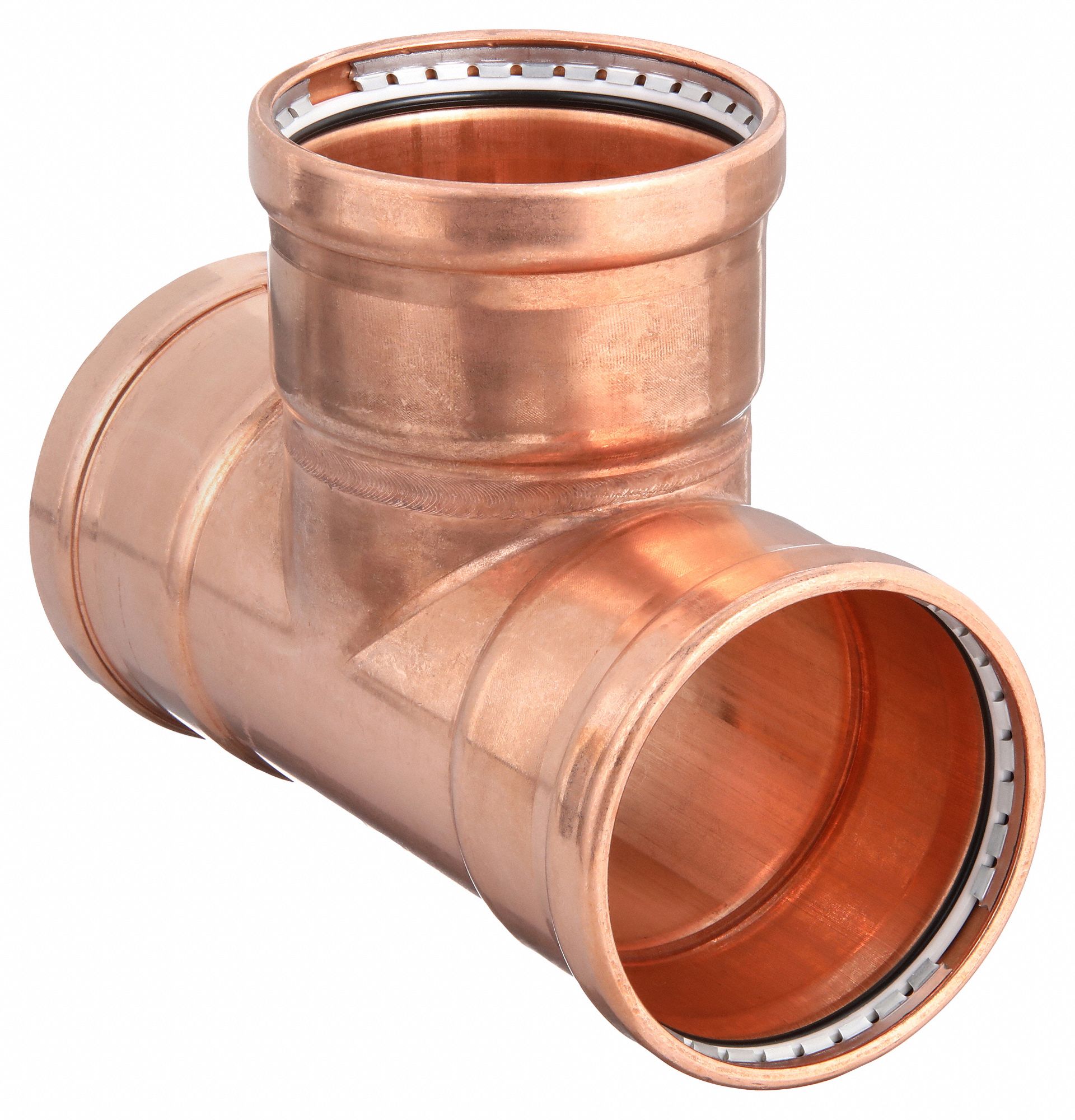 VIEGA PROPRESS, Tee, 2 1/2 in CTS x 2 1/2 in Pipe x 2 1/2 in Pipe size ...