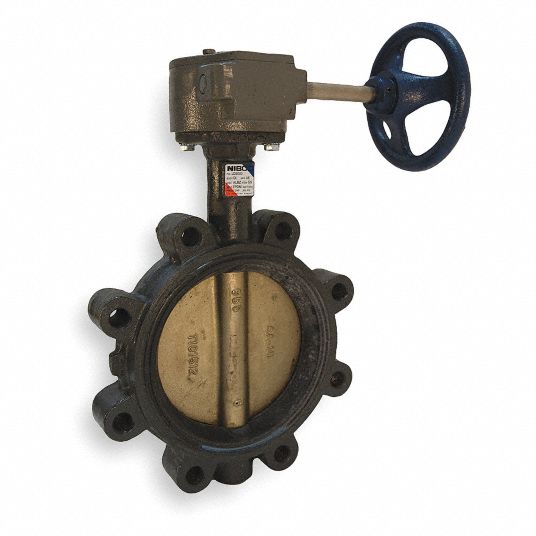 Lug-Style Butterfly Valve, Ductile Iron, 150 psi, 6 in Pipe Size - Grainger