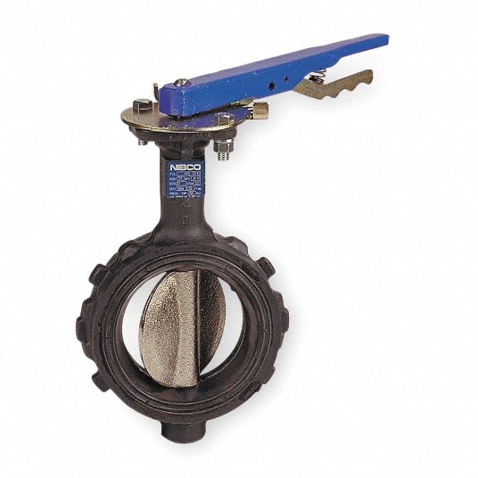 Wafer-Style Butterfly Valve, Ductile Iron, 150 psi, 3 in Pipe Size ...