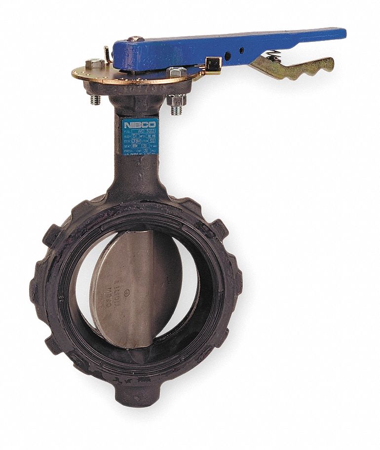 Wafer-Style Butterfly Valve, Ductile Iron, 150 psi, 8 in Pipe Size ...