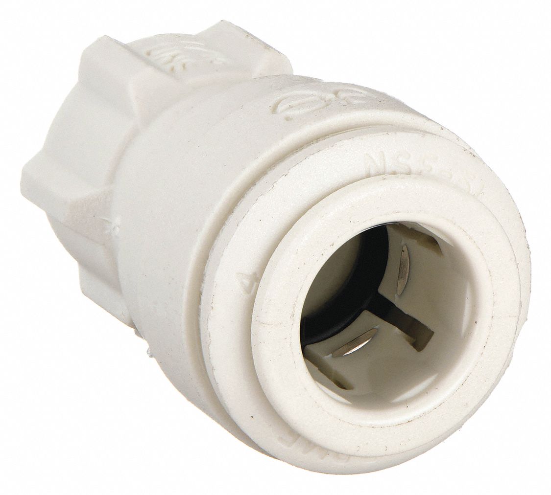 JOHN GUEST, Straight, 3/8 in OD 7/16 in Pipe Size, Push-Fit Adapter ...