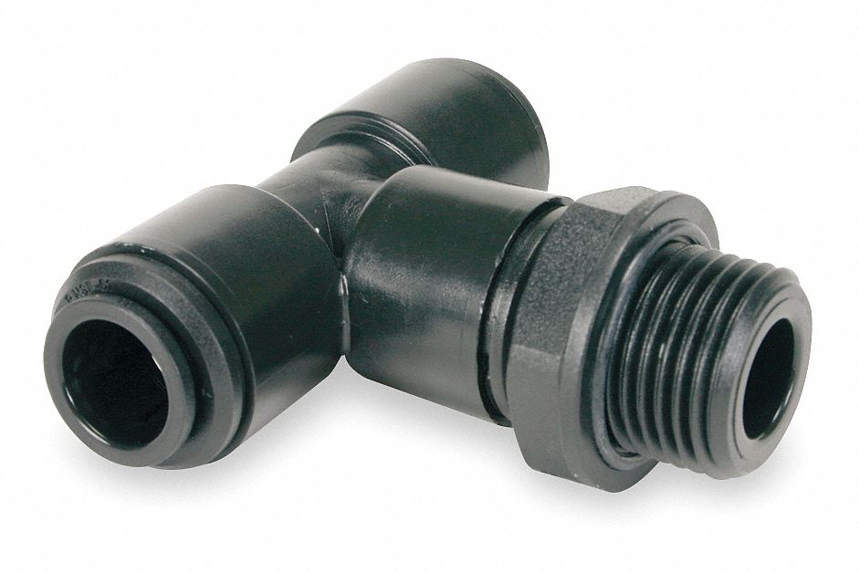 JOHN GUEST, Tee, 10 mm OD 10 mm OD x 1/2 in Pipe Size, Push-Fit Tee ...