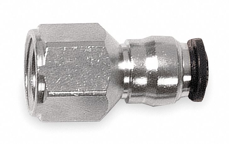 AIGNEP USA, 10 mm OD x 1/4 in Pipe Size, Push-to-Connect x FBSPP, Push-Fit Adapter Fitting ...
