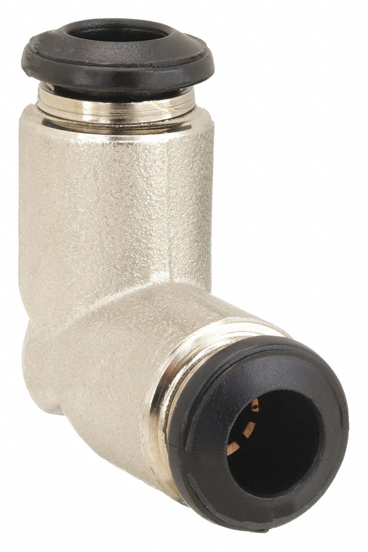 AIGNEP USA, 10 mm OD x 10 mm OD Size, Push-to-Connect x Push-to-Connect, Push-Fit Elbow Fitting ...